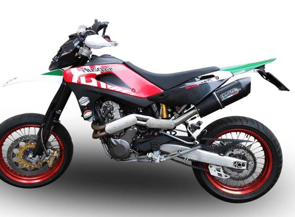 Scarico GPR compatibile con Husqvarna TE 610 E - SM 610 2007-2009, Furore Nero, Scarico semi ...