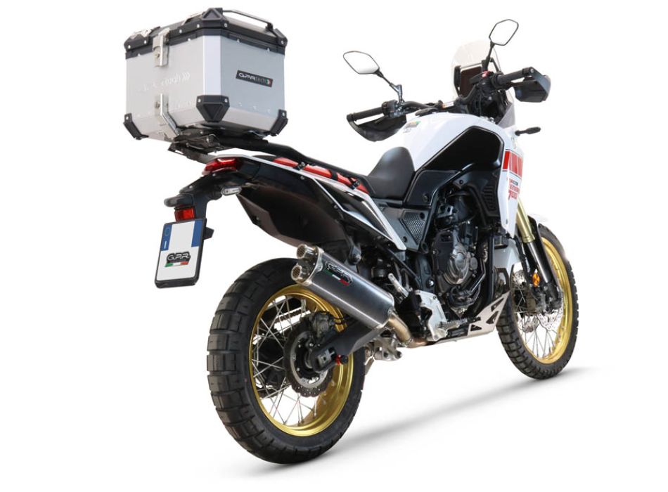 Top case in aluminum, silver color, including roof rack and specific ...