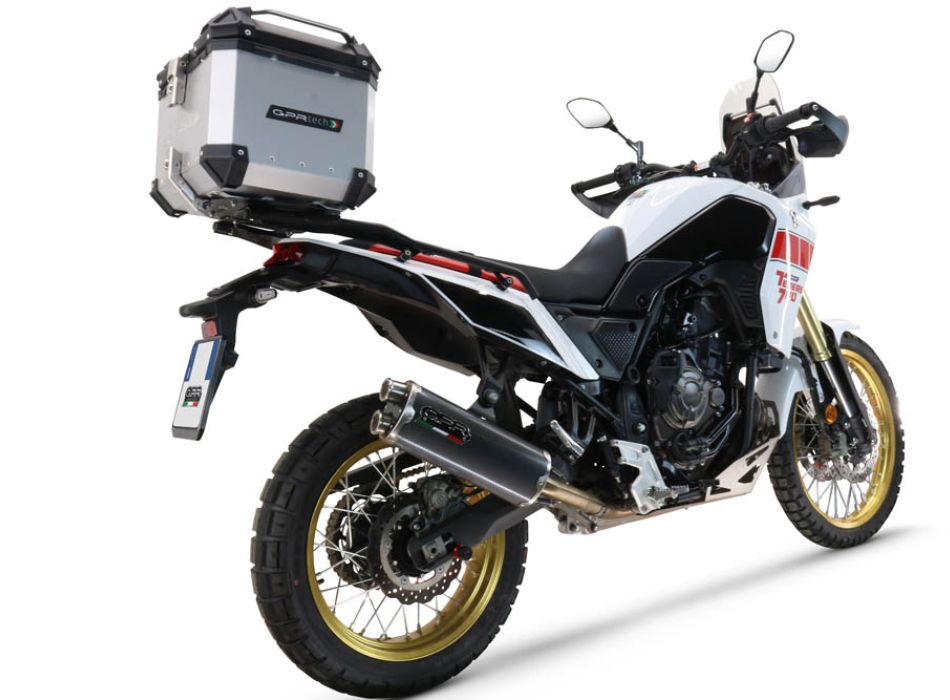 Top case in aluminum, silver color, including roof rack and specific ...