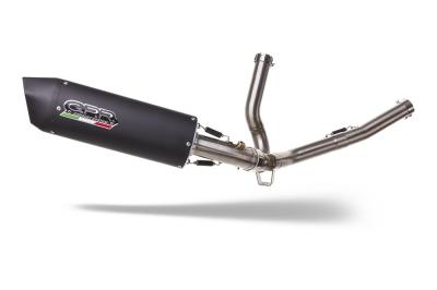 Scarico GPR compatibile con Suzuki V-Strom DL650 2004-2011, Furore Nero, Scarico semi-completo ...